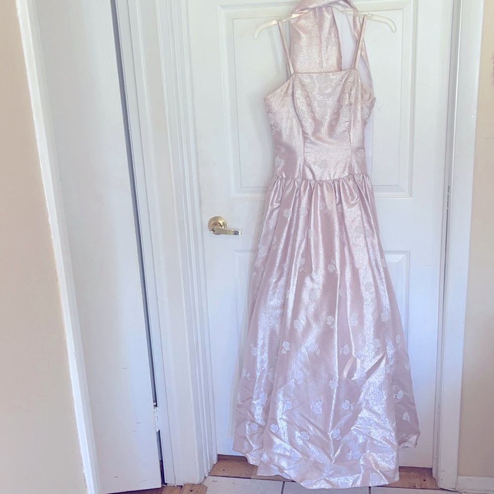 Light Pink Jacquard Princess Ball Gown/Prom Dress - Gem